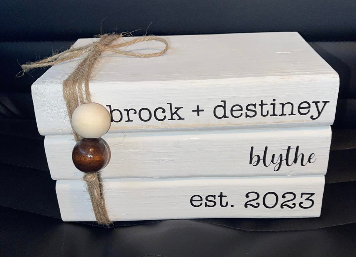 Rustic Book Stack Home Decor – Christina's Creations / CB